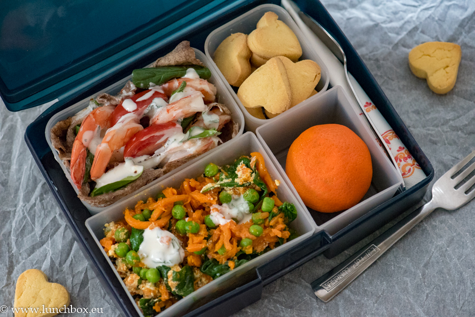 Lunchbox menu: Tortilla-shrimp | Lunchbox