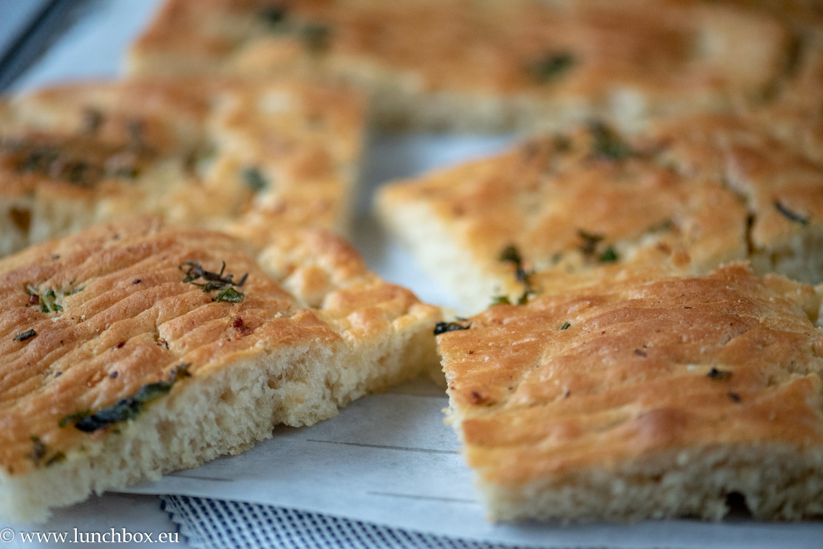Focaccia Bread Recipe with Garlic and Herbs | Lunchbox