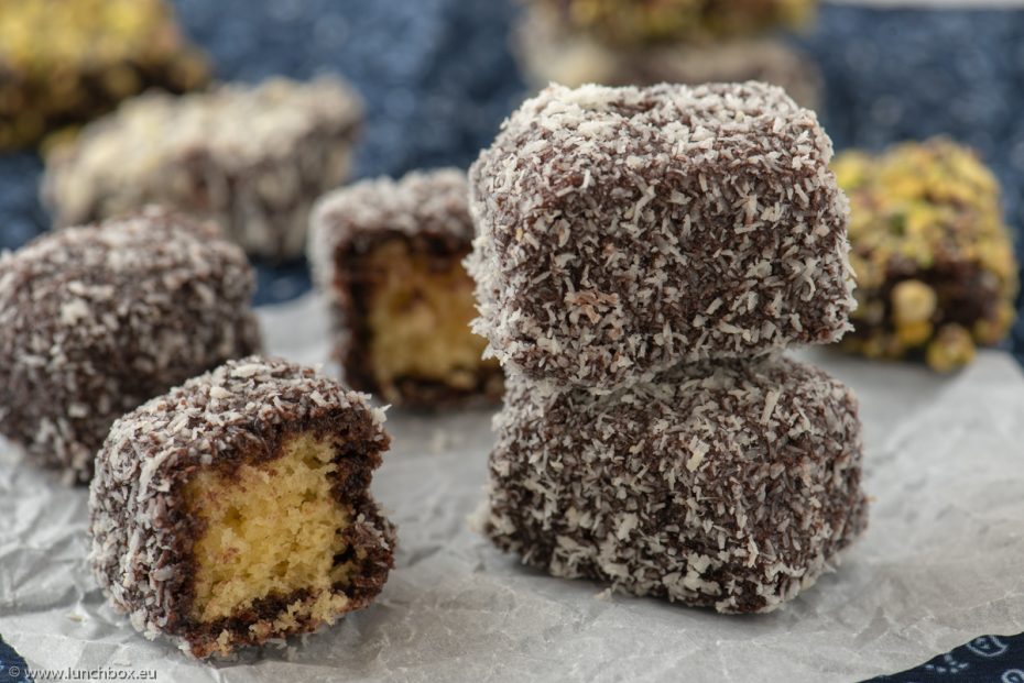 Lamingtons - Chocolate coated cakes | Lunchbox